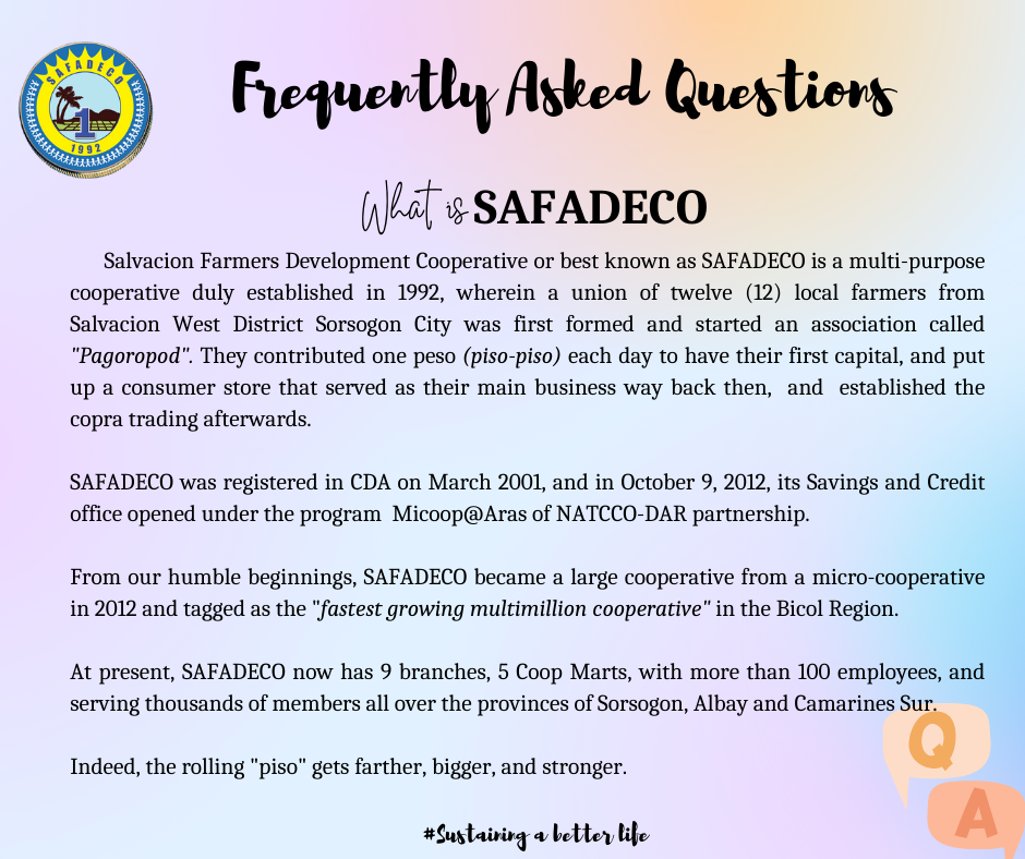 FAQ - SAFADECO Official Website