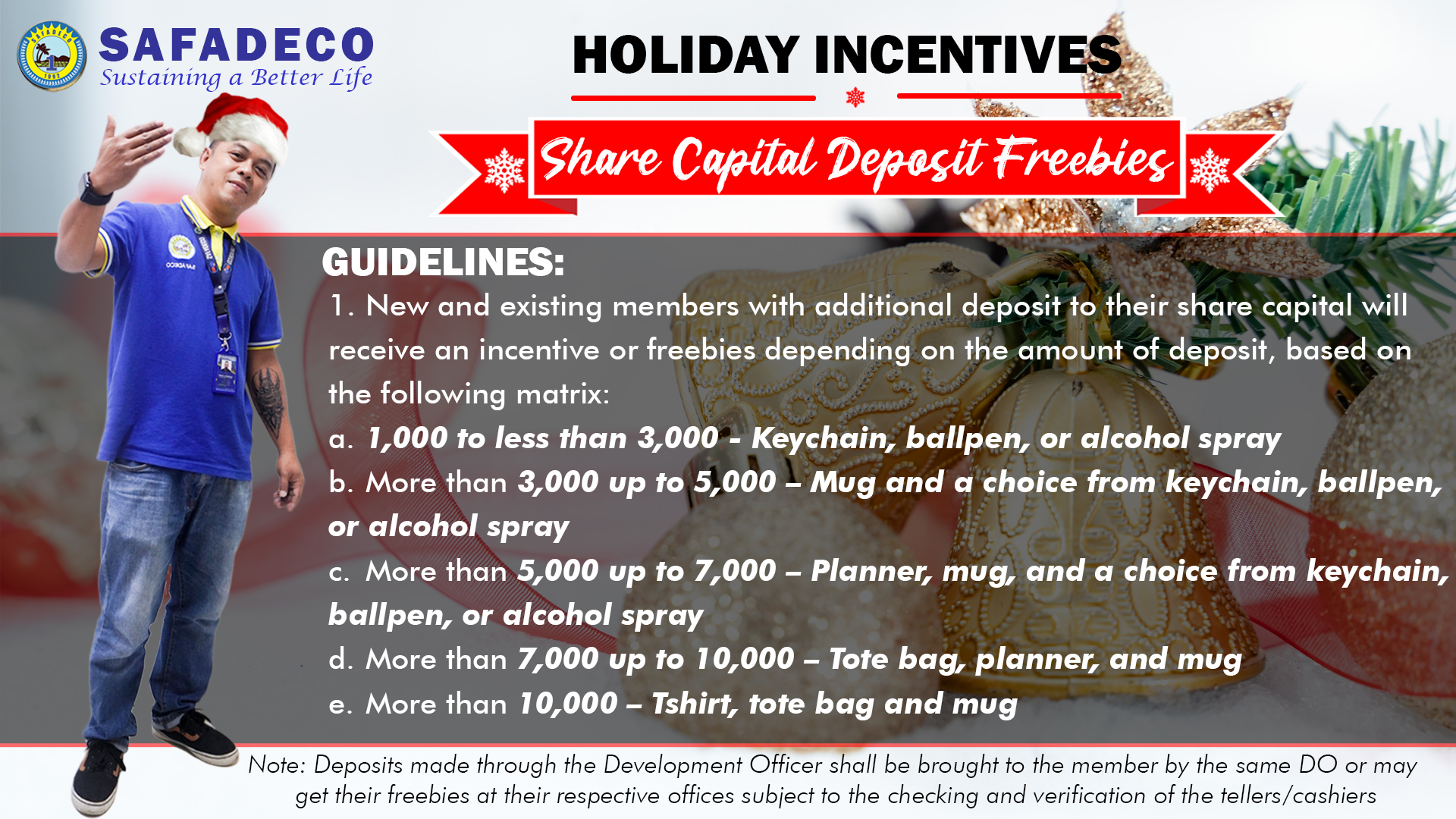 SHARE CAPITAL DEPOSIT FREEBIES! - SAFADECO Official Website